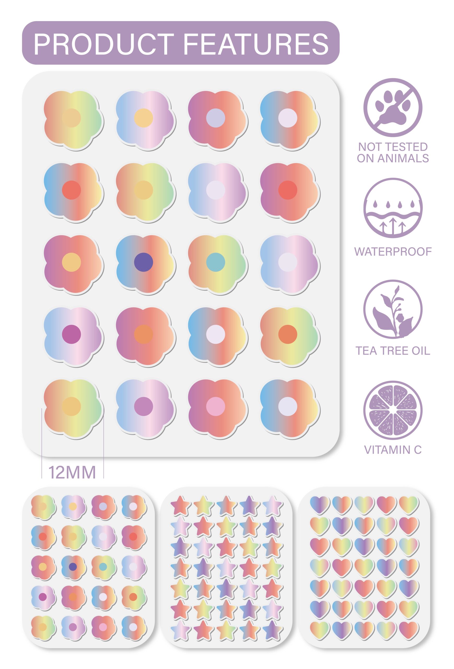 Holographic Hydrocolloid Acne Patch Skincare Solutions